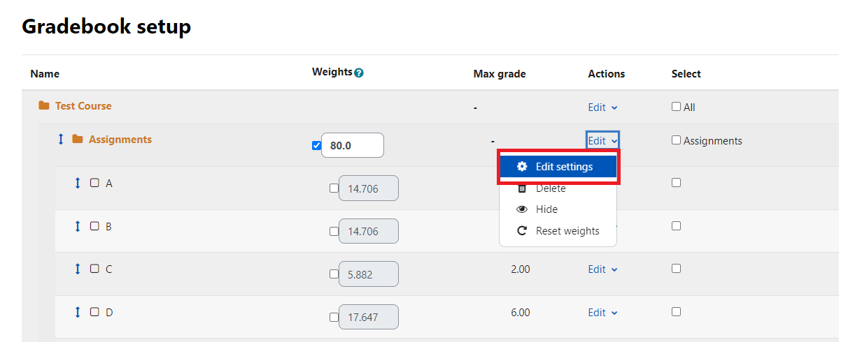 Setting up and Adding Grades: Aggregation | Moodle